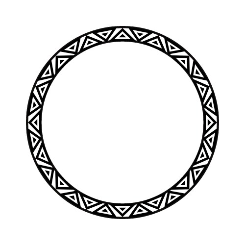 Round geometrical maori border frame design Vector Image