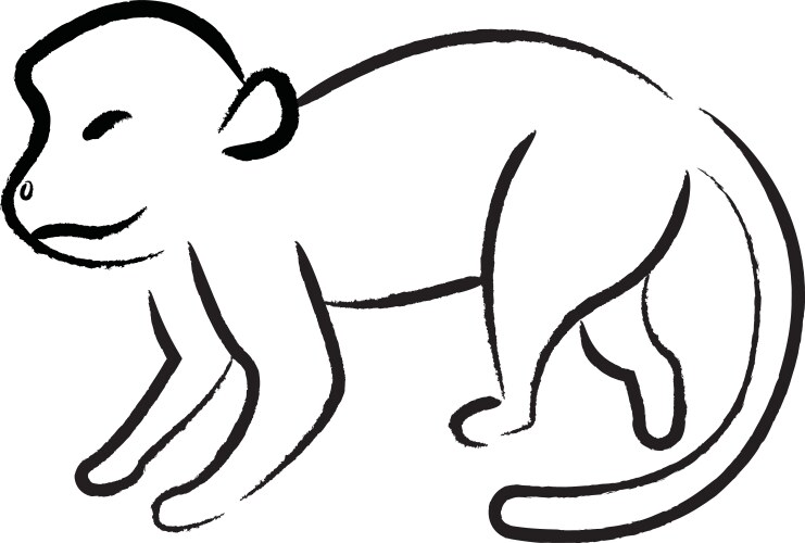 Monkey outline Vector Images & Graphics for Commercial Use | VectorStock