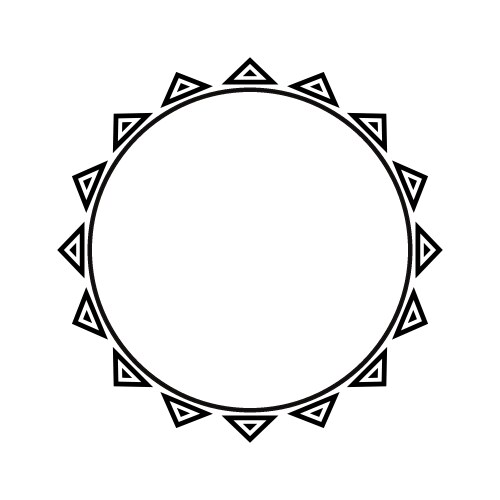 Round geometrical maori border frame design Vector Image