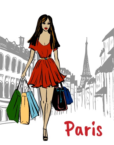 Street of paris Royalty Free Vector Image - VectorStock