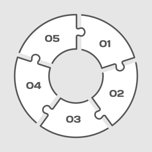 Puzzle 5 Pieces Vector Images (over 420)