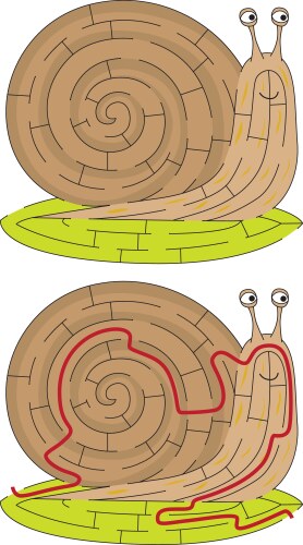 Easy snail maze Royalty Free Vector Image - VectorStock