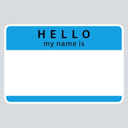 Name tag Royalty Free Vector Image - VectorStock