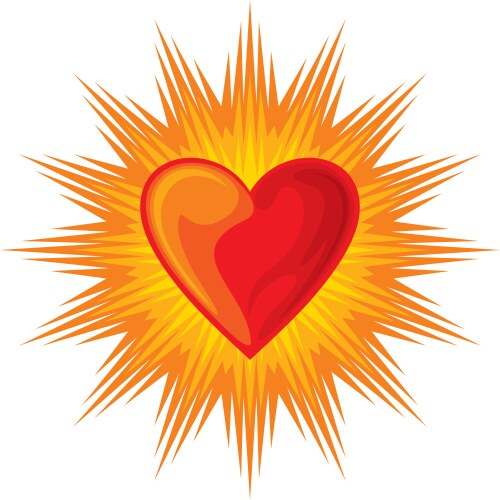 Shining heart with grain texture Royalty Free Vector Image