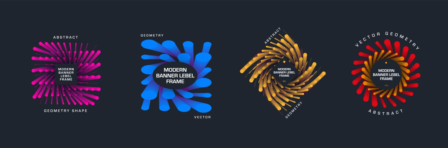 Banner template gradient geometric tag Royalty Free Vector