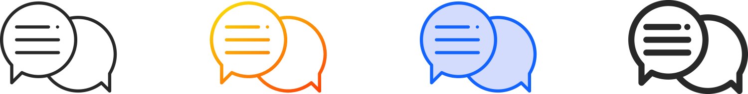 Conversation iconthin linear gradient blue stroke Vector Image