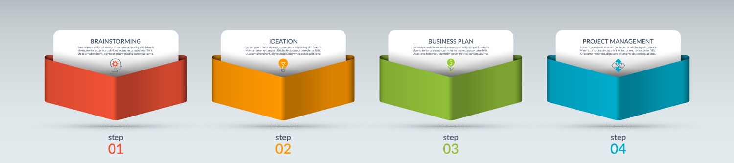 Infographic template with 4 arrows Royalty Free Vector Image