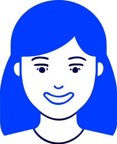 Woman blue icon Royalty Free Vector Image - VectorStock