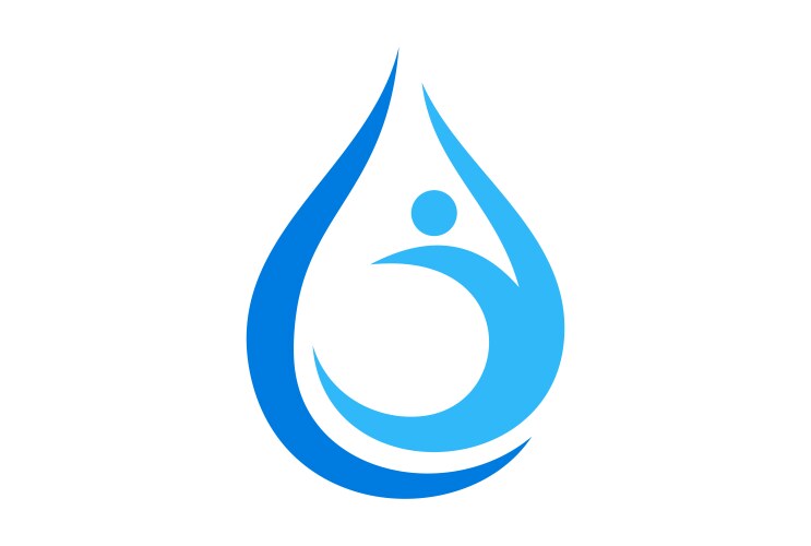 Water Drop E Logo - Abstract Emblem Royalty Free Vector