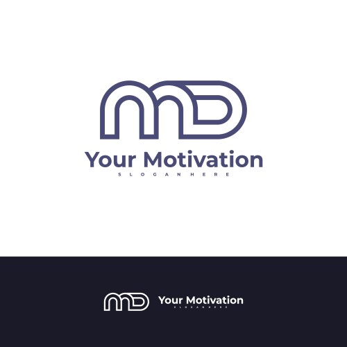 Letter m d logo design template initial md Vector Image