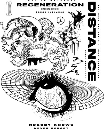 Geometric shape with slogan print Royalty Free Vector Image