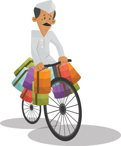 Tiffin service man Royalty Free Vector Image - VectorStock