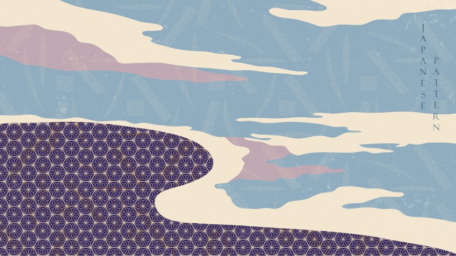 Japanese background with blue texture fuji Vector Image