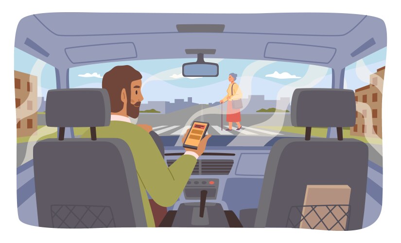 Distracted Driving Vector Images (over 200)