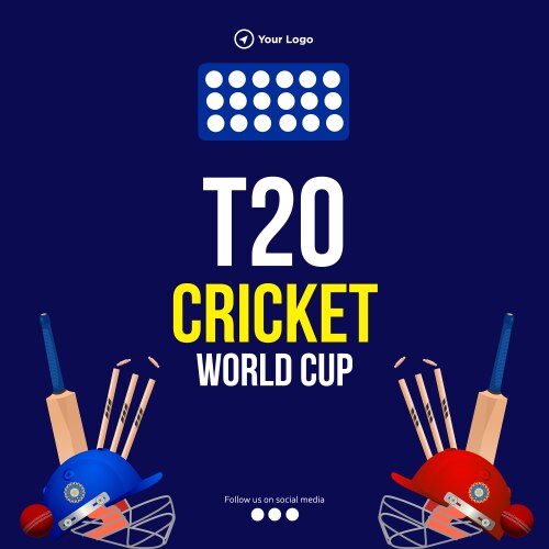 T20 cricket world cup banner design template Vector Image