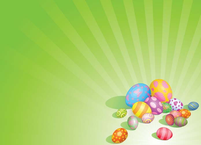 Easter chick sitting on eggs Royalty Free Vector Image