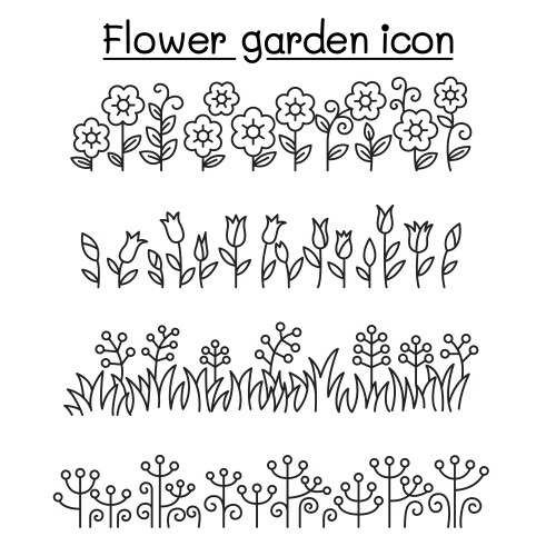 Flower border element set Royalty Free Vector Image