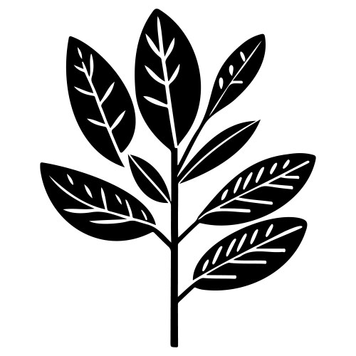 Parallel leaf plant floral sketch Royalty Free Vector Image