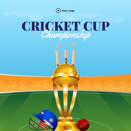 Cricket championship poster design template Vector Image
