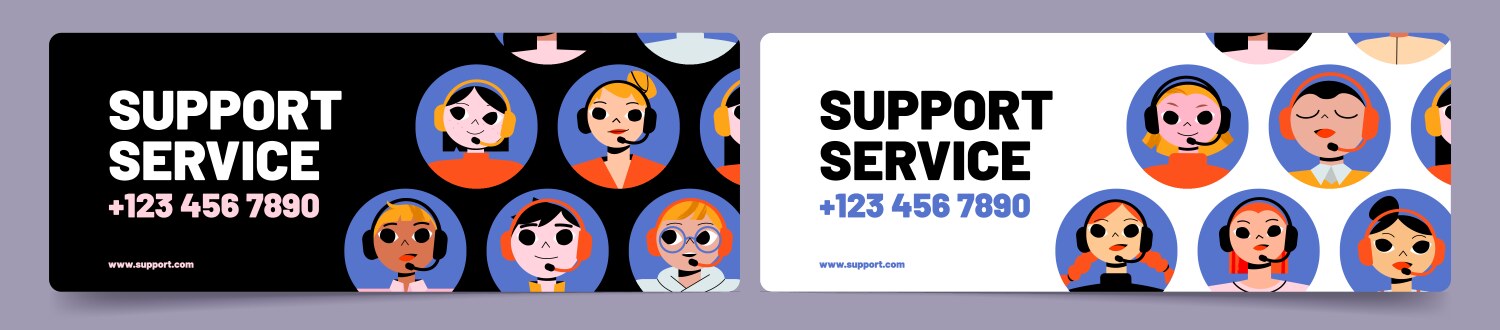 Call center operators work together Royalty Free Vector