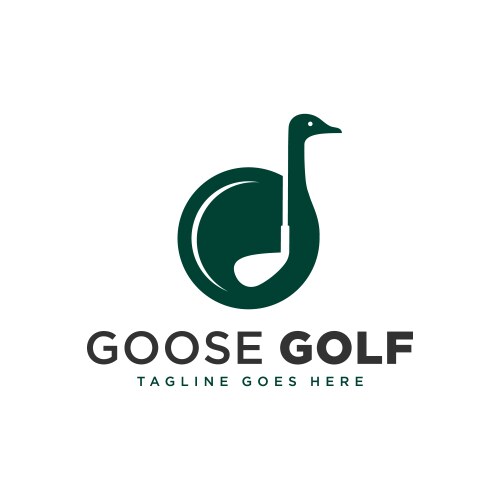 Goose golf sport logo Royalty Free Vector Image