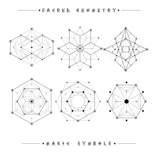 Sacred geometry signs set of symbols and elements Vector Image