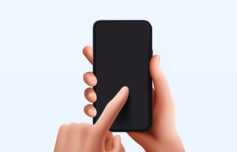 Smart phone using hand hold gadget electronic Vector Image