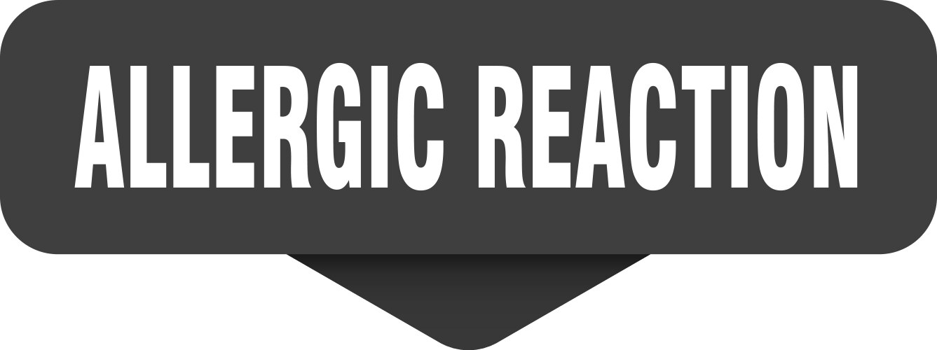 Allergic reaction sticker sign Royalty Free Vector Image