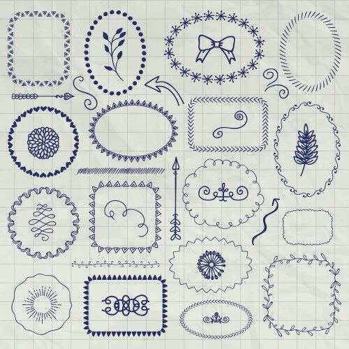 Decorative Pen Borders & Doodles Royalty Free Vector