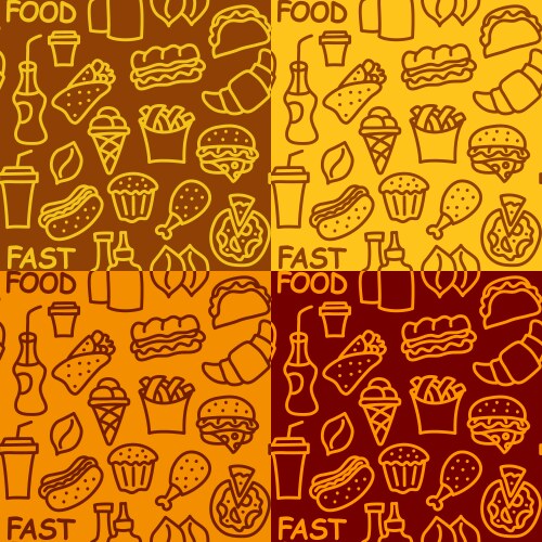 Fast food pattern Royalty Free Vector Image - VectorStock