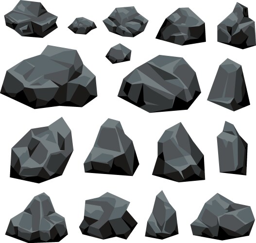 Rock stone set Royalty Free Vector Image - VectorStock