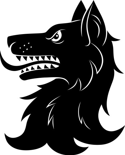 Rampant Heraldic Wolf Emblem Royalty Free Vector Image