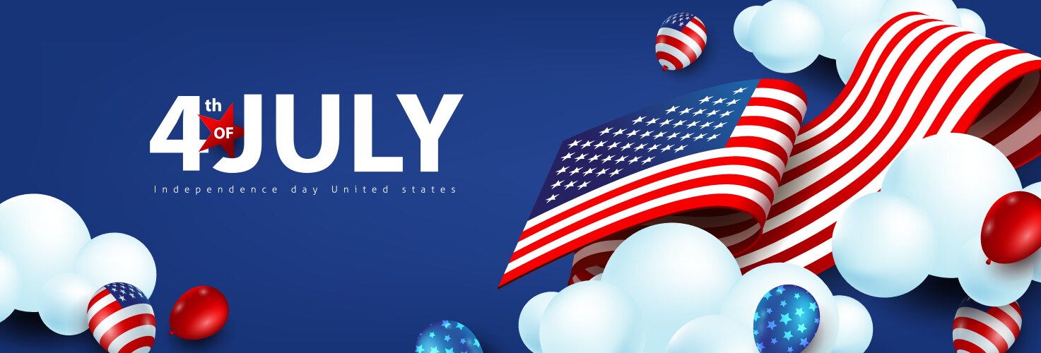 Usa independence day banner with two crossing Vector Image