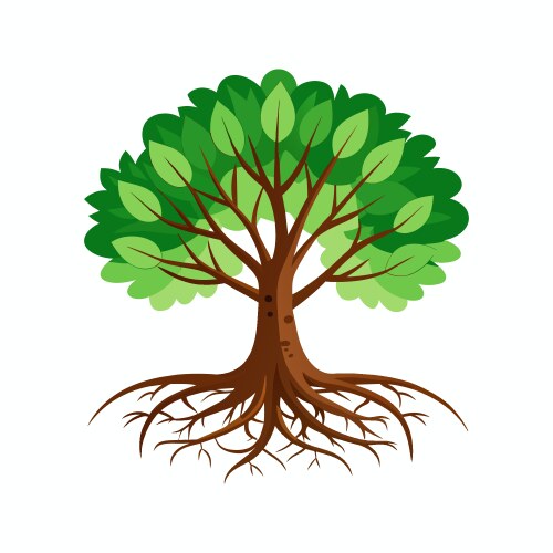 Tree with roots Royalty Free Vector Image - VectorStock
