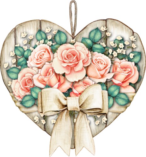 rustic heart clipart