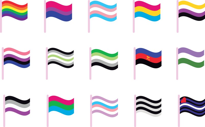 Sexual diversity lgbt pride flags rainbow banners Vector Image