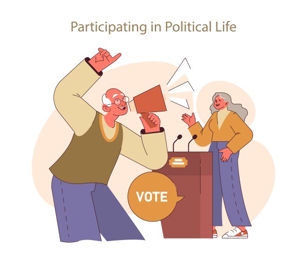Political diversity citizens engaging in a multi Vector Image
