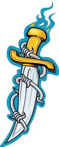 Sharp dagger circle border background Royalty Free Vector