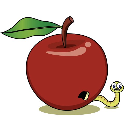 Apple worm Royalty Free Vector Image - VectorStock