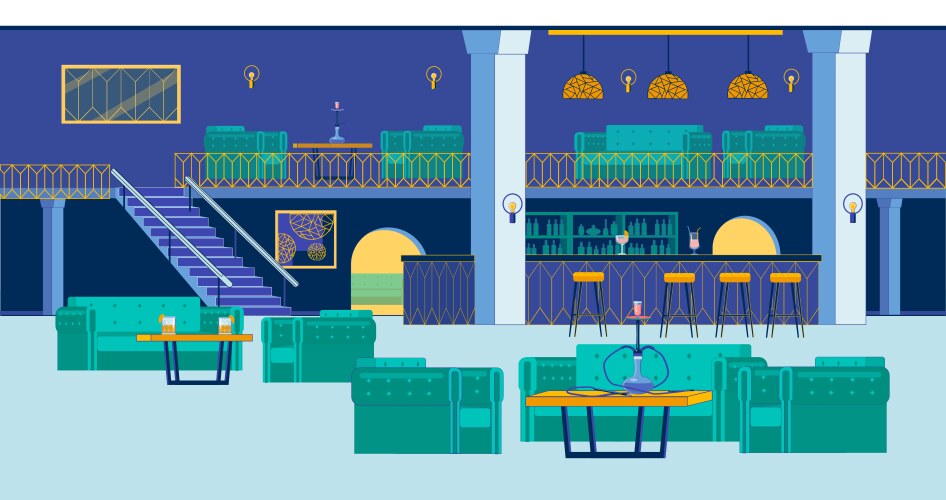 Restaurant interior cartoon Royalty Free Vector Image