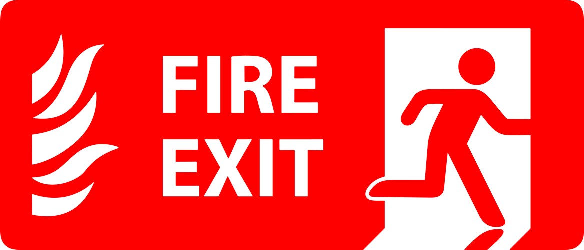 Emergency Exit Sign Vector Images (over 9,300)