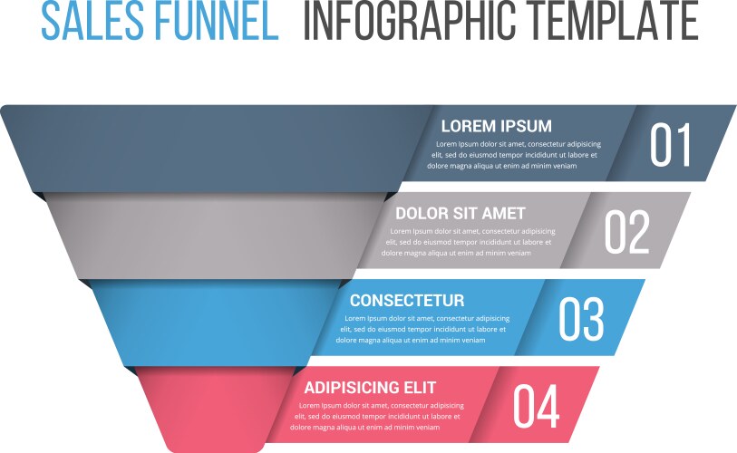Funnel diagram template Royalty Free Vector Image