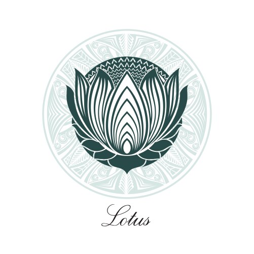 Lotus flower outline sketch Royalty Free Vector Image