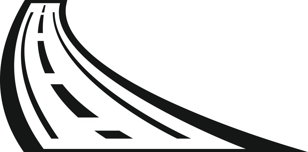 Winding road leading into the distance line art Vector Image