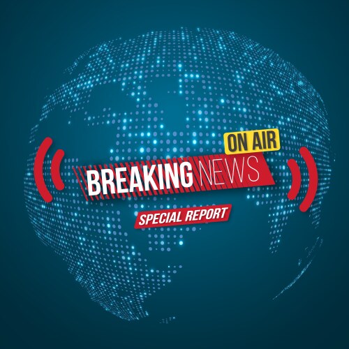 Breaking news banner broadcast design Royalty Free Vector