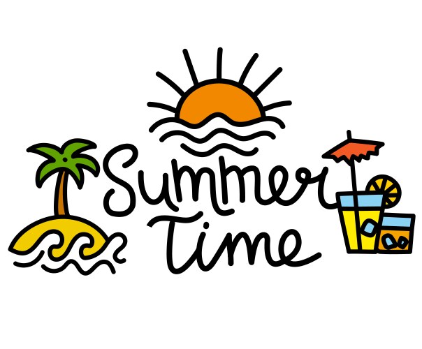 Sweet summer time lettering design typography Vector Image