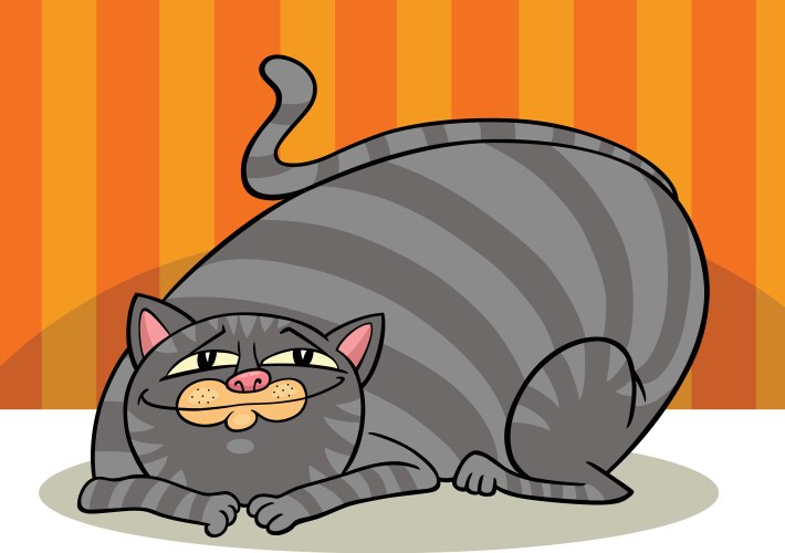 Fat cat character cartoon Royalty Free Vector Image