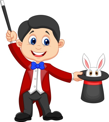 Cartoon magician Royalty Free Vector Image - VectorStock