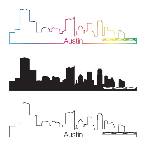Austin skyline poster Royalty Free Vector Image