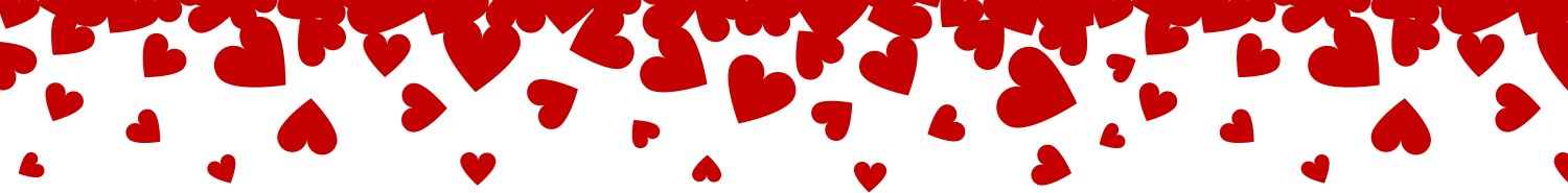 Heart shapes seamless border repeating Royalty Free Vector